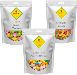 FOODCAN Choco Burst Munchies + Assorted Shapes Candy + Fruit Balls ...