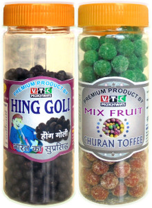 VTC Ayurvedic Hing Goli or Real Fruit Churn Toffee/Candy Hing, Fruit ...