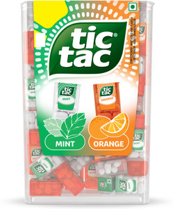 tic tac Iconic Jar Mint & Orange seeds Mix Mint &Orange Mouth Freshener ...