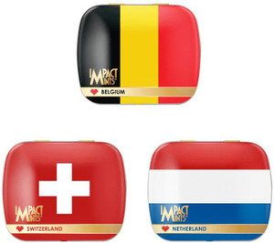 Impact Mints Mouth Freshener Mint Flag Tins 14g - Pack of 3 (Germany ...