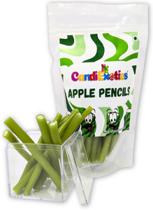 CANDIEXOTICS Vegan Apple Filled Pencils Liquorice Gummy Candies Apple ...