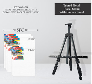 Flipkart.com | Variety Canvas Metal Easel Stand and Canvas Board Combo ...