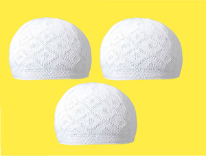 SHIMZAN Muslim Cotton Sufi White Namaz Topi I Islamic Prayer Cap (Pack ...