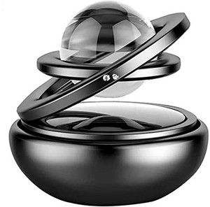 Lenity Double Ring Crystal Solar Powered Rotating Car Air Freshener Car ...
