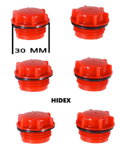 Hidex Inverter Battery Cap 1 Set (6 cap for one Battery)- Red - 30 mm ...