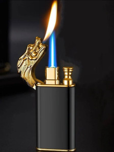 GOOD THINGS Fire Dragon Magic Double Flame Lighter Luminous Cigar Torch ...