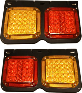Apsmotiv 24V LED Red/Amber Rear Universal Tail Lights for Trucks ...