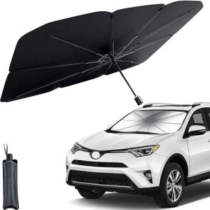 KPN Car Windshield Sun Shade Umbrella (Black) Premium Car Dashboard ...