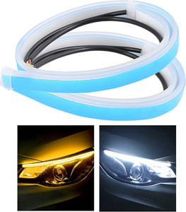 Moto Genius White & Amber Flow LED Sequential Daytime Running Lights ...