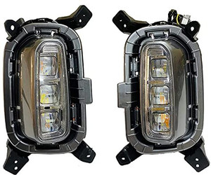 Autofasters 3 Led Ice Cube DRL for Kia Seltos, With Matrix Running Turn ...