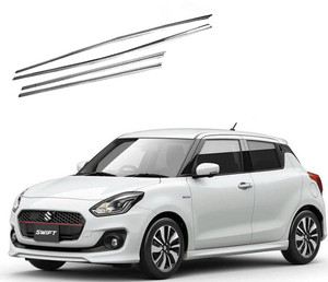 MOTOSHIELD Car Window Lower Garnish For MARUTI New Swift (2018) Chrome ...