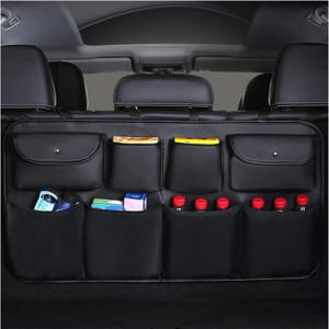 Hukimoyo Black Car Back Seat Storage Organizer Adjustable Car Boot ...