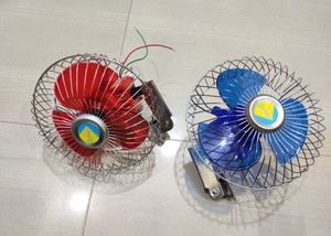 Hallerbos Combo 2 pcs 6 inches 12 Volt DC Oscillating Automotive Fan ...