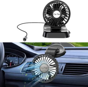 aksmit 12V Electric Car Cooling Fan 360° Rotatable Single Head Air ...