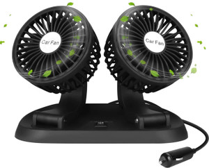 Taveesa 360° Adjustable Dual Head Cooling Air Car Fan Dashboard Cooler ...
