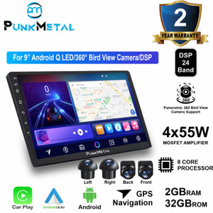 PunkMetal 9'' Inch QLED With DSP & 360° Bird View Camera kit.(2GB/32GB ...