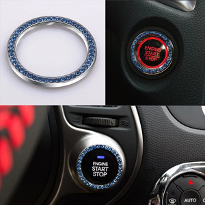 UTFS Car Engine Start Stop Cover Push Button Diamond Rhinestone (BLUE ...