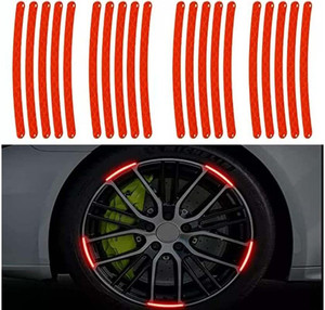 Mr fix red Reflective Car Tyre Rim Design to Glow at Night Car ...