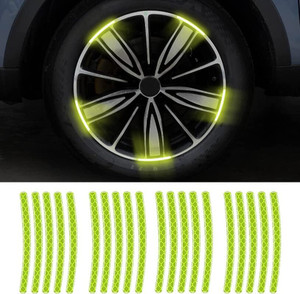 Mr fix Reflective Car Tyre Rim Design to Glow at Night Car Reflector ...
