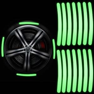 JN STORE Multicolor Reflective Car Tyre Rim Design to Glow at Night Car ...