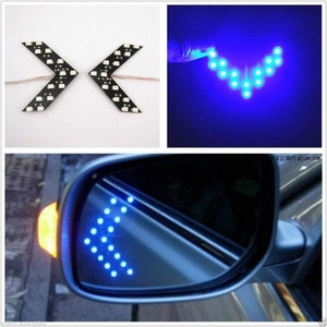 WorldForU Blue LED Arrow Turn Signal Side Mirror LED Rear View Mirror ...