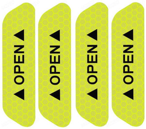GMA CAR GREEN Door Reflective Warning Sticker Vinyl Car Reflector Light ...