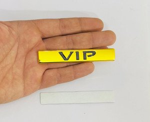 AUTO MT Gold VIP Metal Sticker (9.2cmx1.5cm) for All Car&Bike 3D-Emblem ...