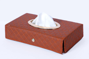 MOCKHE Cross-Tan Tissue Box Leatherette-160 Vehicle Tissue Dispenser ...