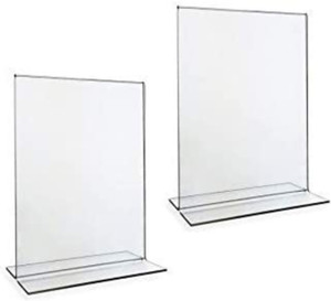 smyalifox Acrylic T Shape Manu Display Stand Size (A5) 5x7 Inch Thik ...