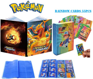 CrazyBuy Pokemon Rainbow cards 55 PCS & Big Album With 208 Pocket ...