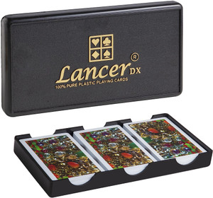 LANCER Paper Playing Cards,Bridge Size,All Ages Used,Plastic Coated ...