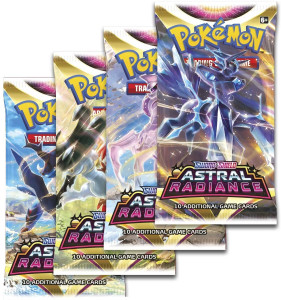 FEDOY PokeMon Playing Card New Addition Astral Radiance 4 Booster Packs ...