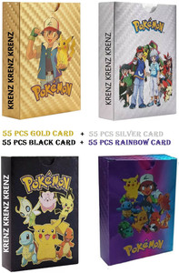 MOONZA Pokemon Playing Cards 55 Gold, 55 Silver, 55 Rainbow & 55 Black ...