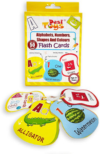 Desi Toys Thick Flash Cards for learning 4 topics-Alphabets/Letters ...