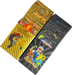 valuableplus 10Pcs Pokémon Playing Cards Golden & Black V GX EX DX Card ...