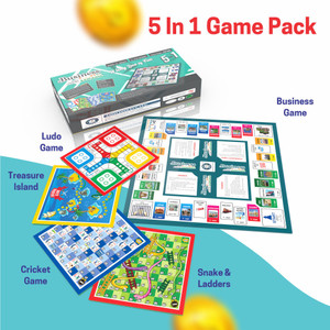 Aditi Toys 5 in 1 Surprise Business India Board Game for Whole Family ...