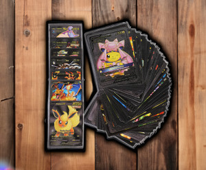 vworld 55 pc cards black pokemon cards v series v-max cards for kids ...