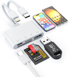 Verilux Multi Card Reader for iPhone USB C Lightning SD TF Flash Drive ...