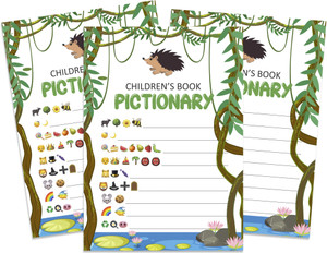 Inkdotpot 50 Pcs Baby Shower Game Children Books Pictionary Jungle ...