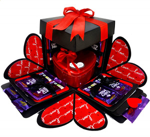 US IDEAL CRAFT Explosion Box Love Gift for Couple(16 Chocolate & 1 Red ...