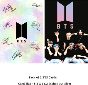 Stylotrendz Pack of 2 A4 Size BTS Signature Card and BTS Army BTS ...