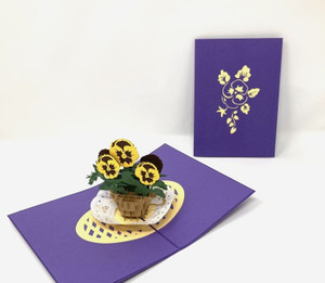 Lovcraft Yellow Pansies Flower 3D Popup Greeting Cards Lovecraft ...