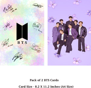Stylotrendz Pack of 2 A4 Size BTS Signature Card and BTS Army BTS ...