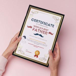 AanyaCentric Best Father Certificate 11.7x8.3inches A4 Size For Papa ...