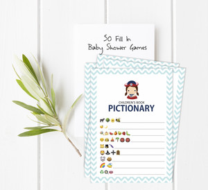 Inkdotpot 50 Pcs Boy Baby Shower Game Children Books Pictionary Pirates ...