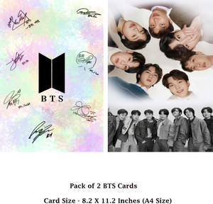 Stylotrendz Pack of 2 A4 Size BTS Signature Card and BTS Army BTS ...