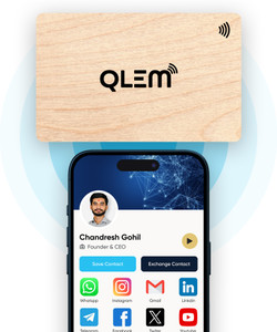 QLEM NFC Smart Business Card Tap & QR Code Contact Sharing Card IOS ...