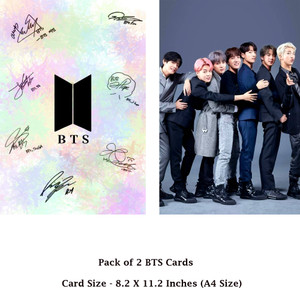 Stylotrendz Pack of 2 A4 Size BTS Signature Card and BTS Army BTS ...