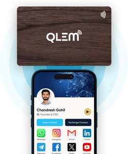 QLEM NFC Smart Business Card Tap & QR Code Contact Sharing Card IOS ...