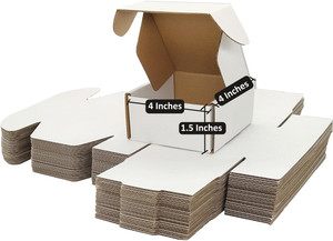 Prockage Self-Locking Box Craft Paper 3Ply Corrugated Packing Box 4X4X1 ...